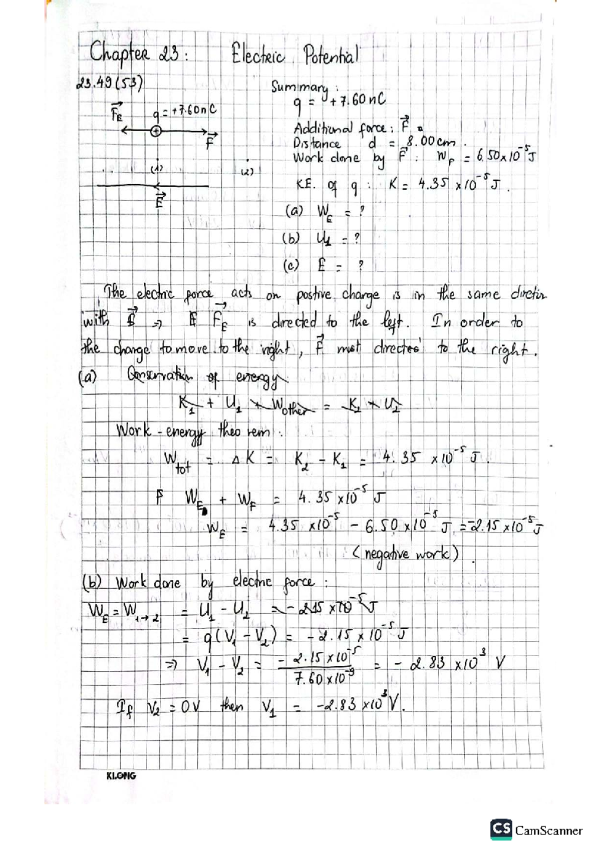 PH1026-Class 161968-Chapter 23: Electric Potential Summary - Studocu