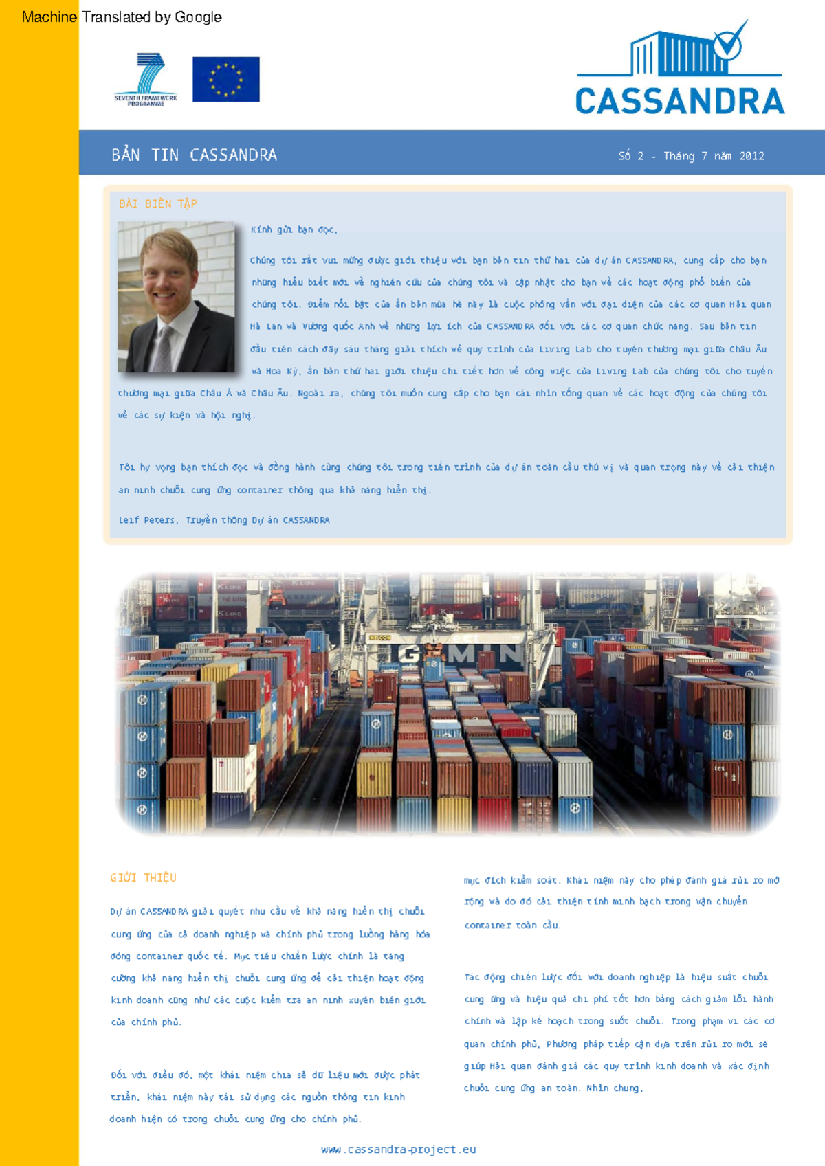 Bản tin CASSANDRA Số 2: E-Logistics Bền Vững - Tháng 7/2012 - Studocu