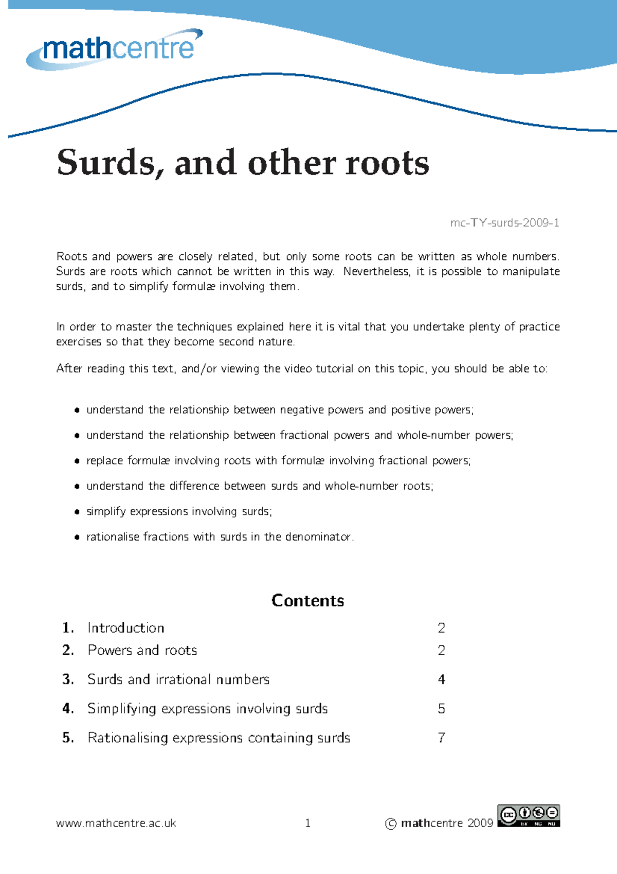 Surds and Roots: Understanding and Simplifying Expressions (MATH101 ...