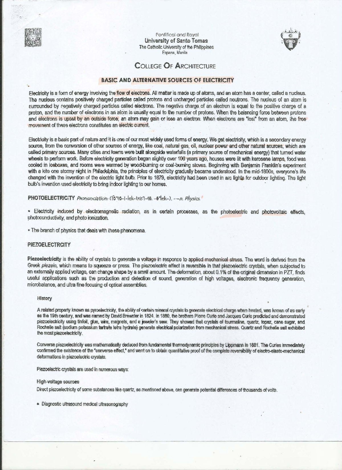 BU2 Basic and Alternative Sources of Electricity: A Comprehensive ...