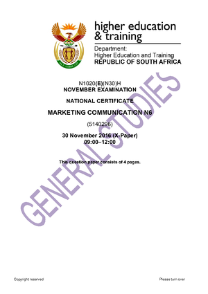 N6 Marketing Communication Lecturer Guide - Marketing Communication N ...