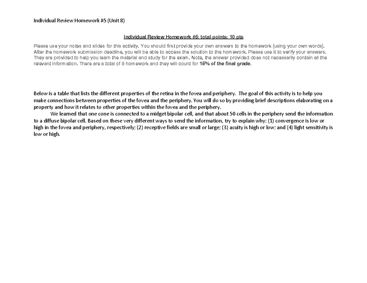 PSYC230 Individual Review Homework #5 for students - Individual Review ...