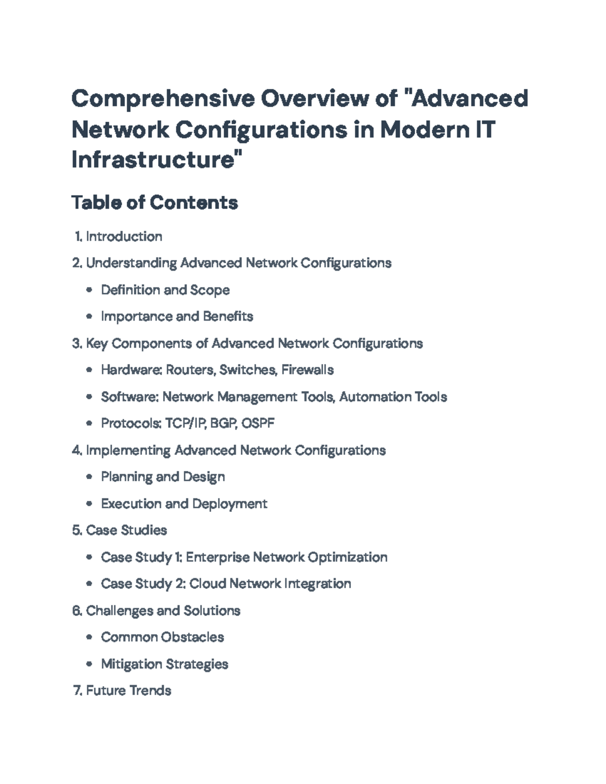 Advanced Network Configurations in Modern IT Infrastructure: An ...