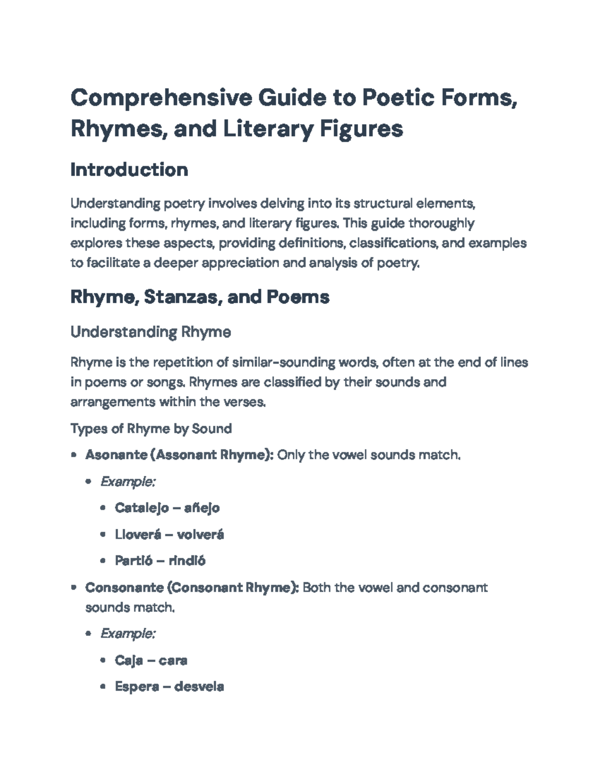 Comprehensive Guide to Poetic Forms and Literary Devices (ENG101 ...