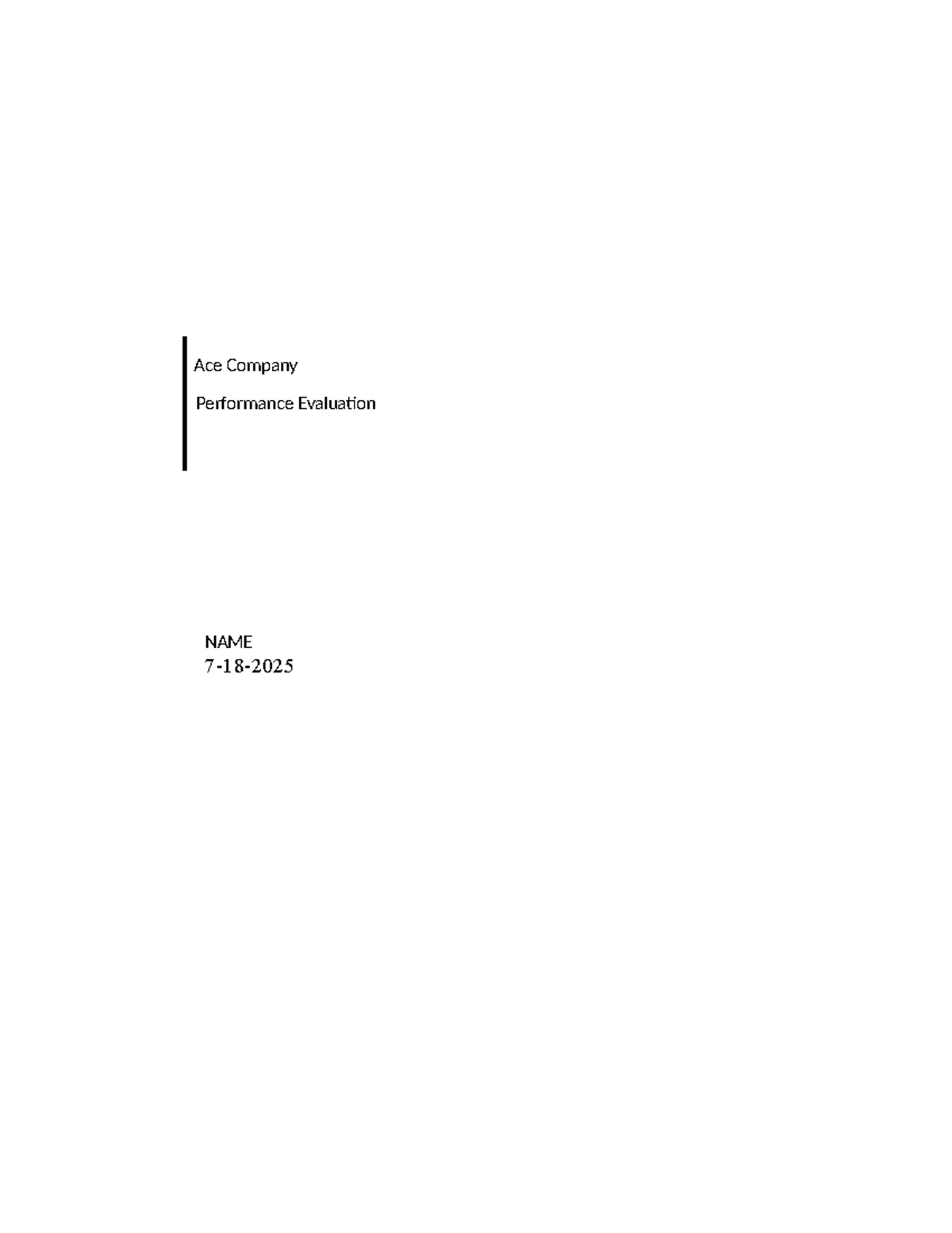 MBA5010 Executive Summary: Ace Company Performance Evaluation - Studocu