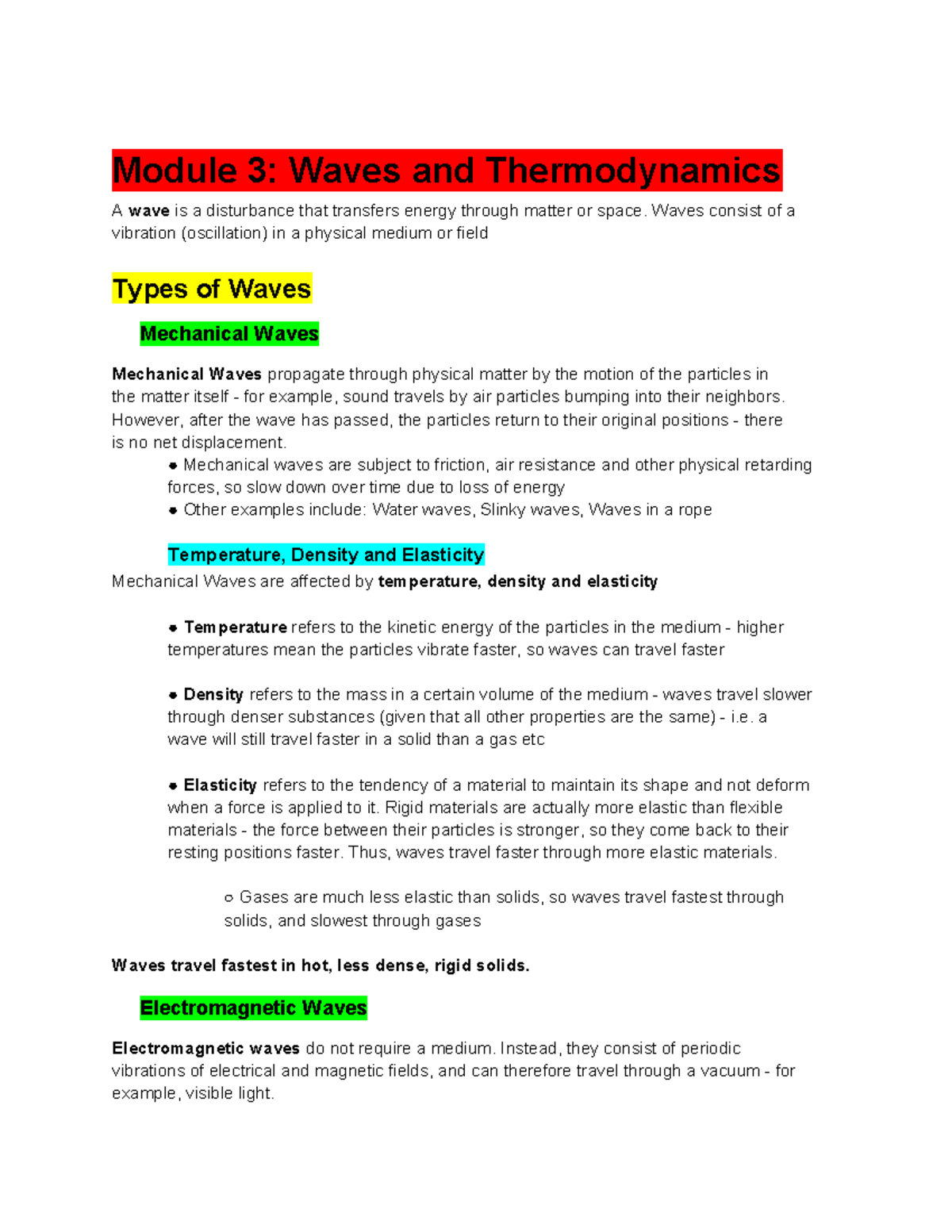 Physics Notes - Module 4: Electricity and Magnetism Overview - Studocu