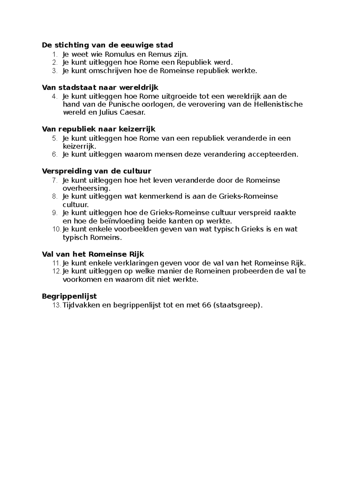 Leerdoelen Eindtoets Geschiedenis: Romeinse Beschaving en Cultuur ...