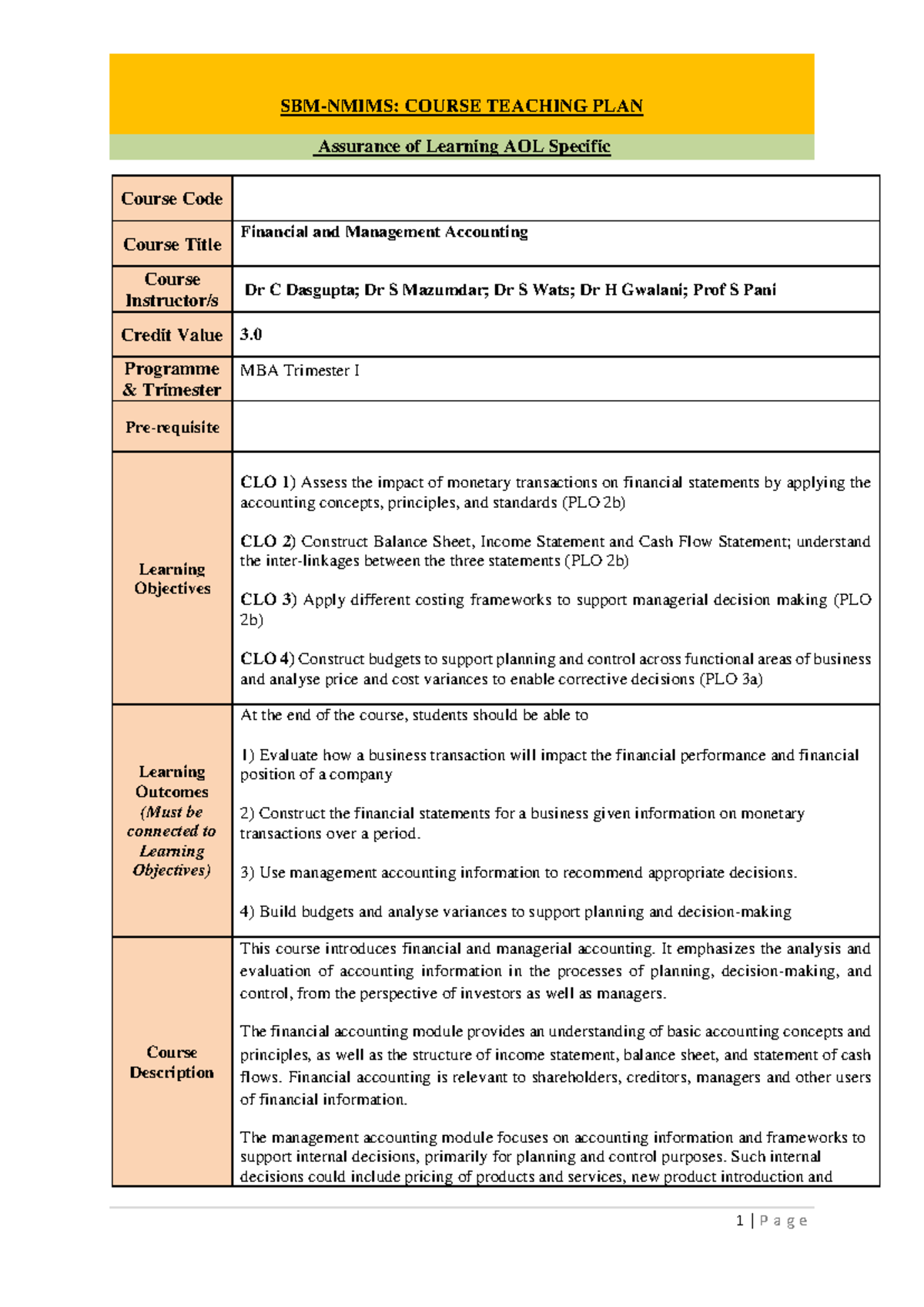 0 FMA Course Outline -2021-22 - SBM-NMIMS: COURSE TEACHING PLAN ...