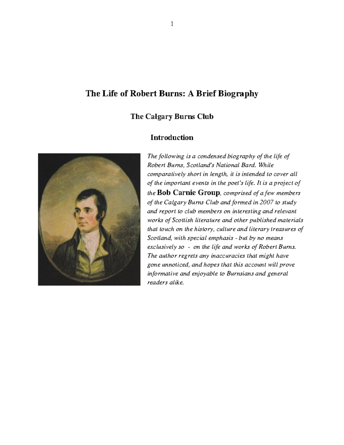 1 The Life of Robert Burns: A Comprehensive Biography (ENG 101) - Studocu