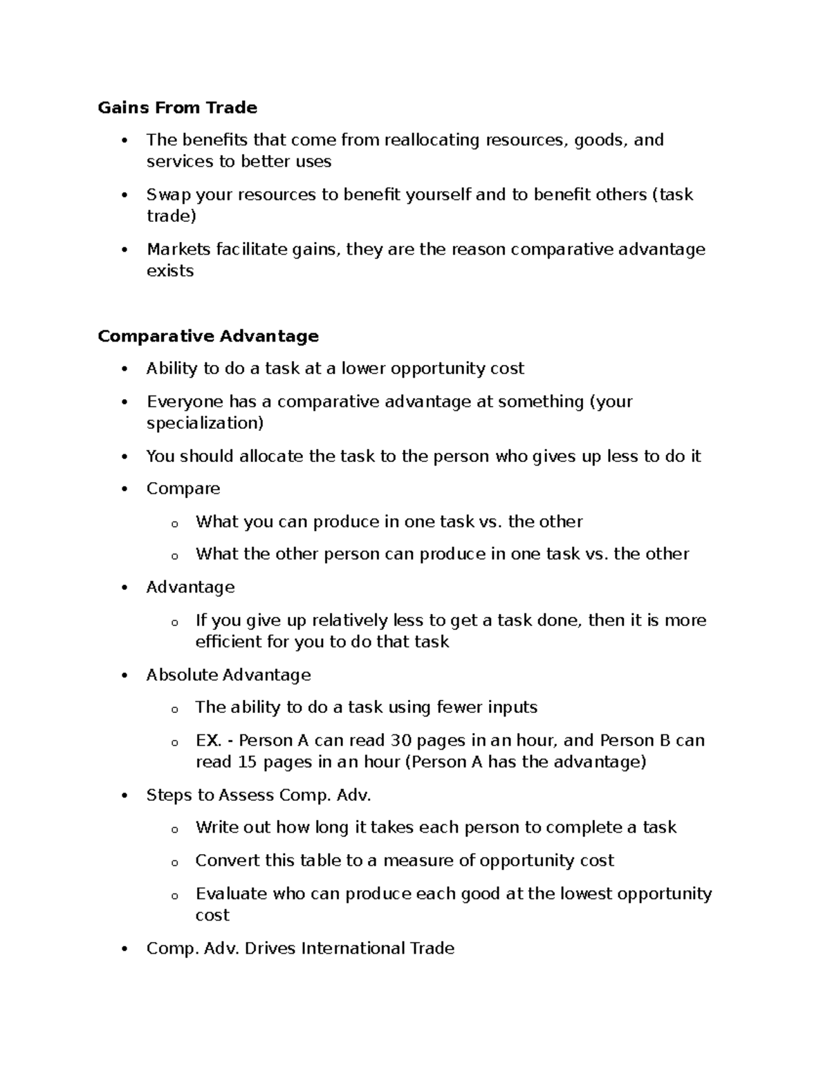 Trade Notes: Understanding Gains from Trade and Comparative Advantage ...