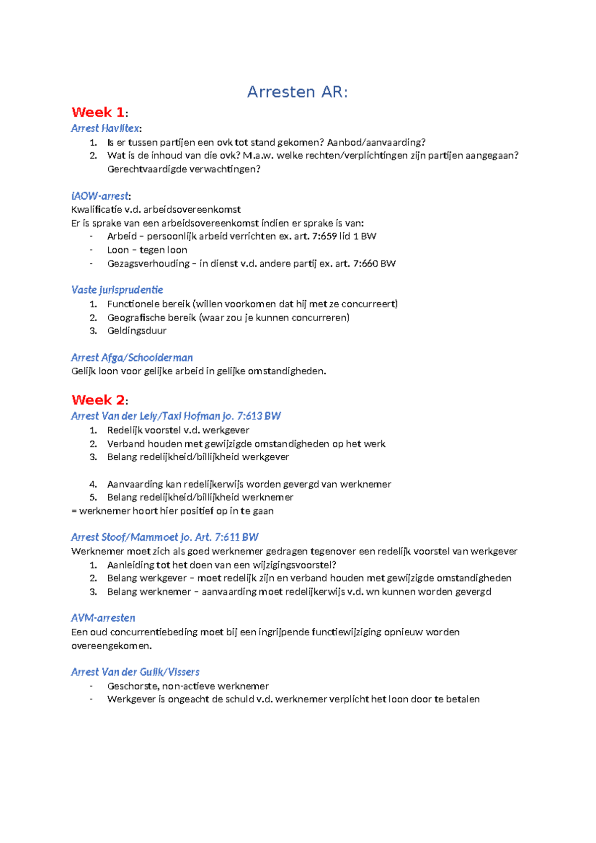 Arresten in het Arbeidsrecht: Belangrijke Jurisprudentie Samenvatting ...