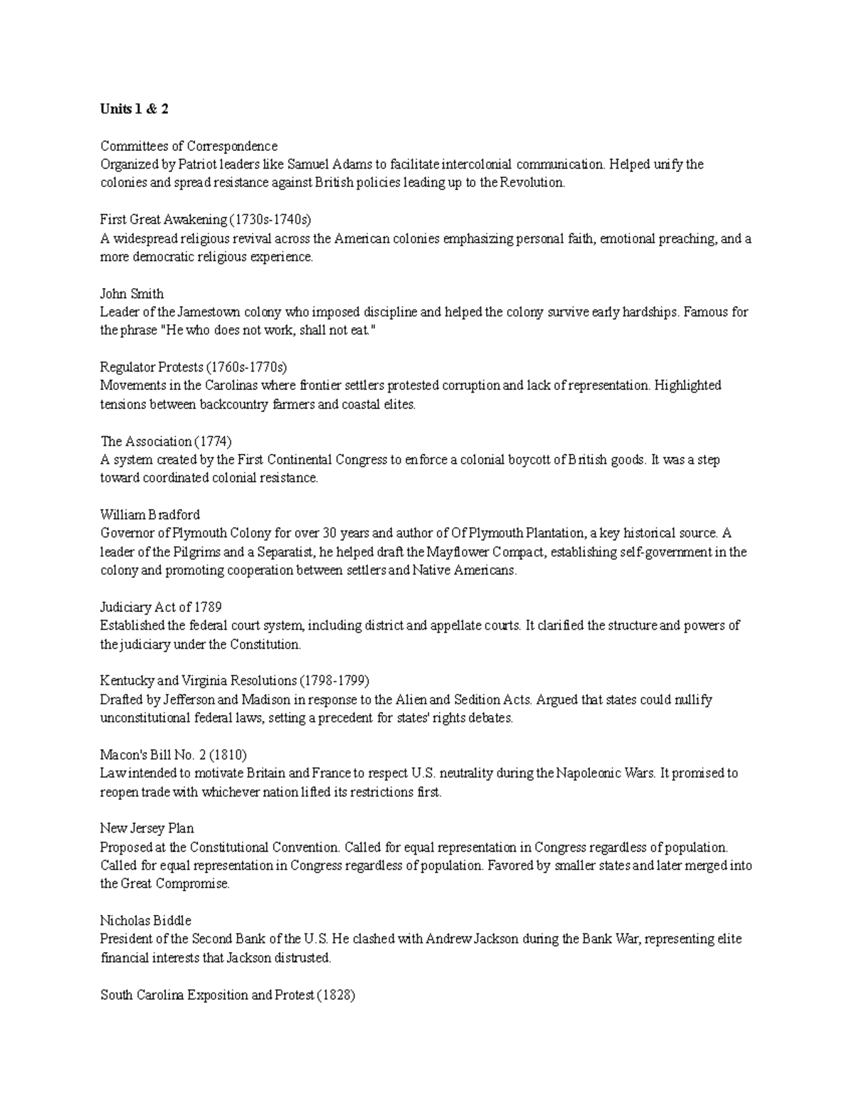 U.S. History Study Guide: Key Events & Concepts from Units 1-8 - Studocu