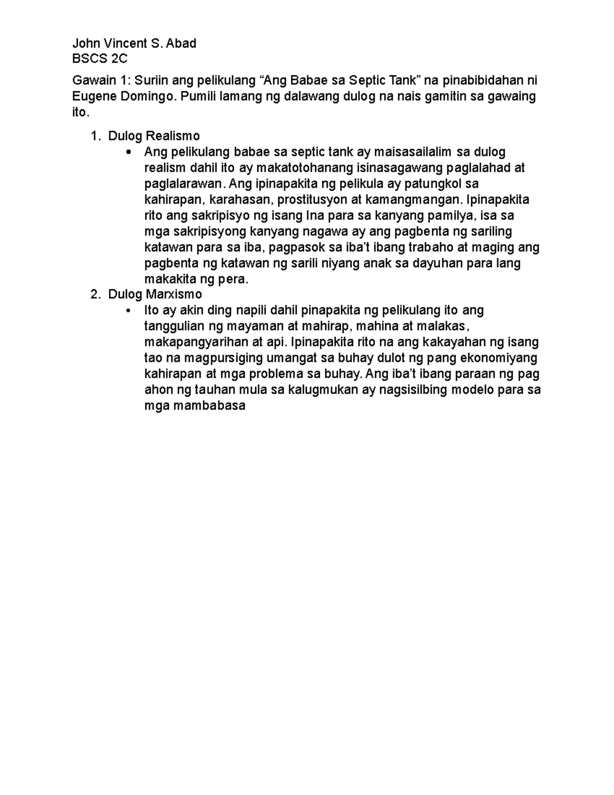 Filn3act - Pagsuri sa pelikulang Ang Babae sa Septic Tank - John ...