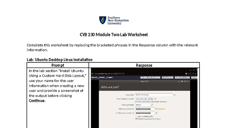 CYB 230 Lab Worksheet Tristan Carraway - CYB 230 Module Two Lab ...