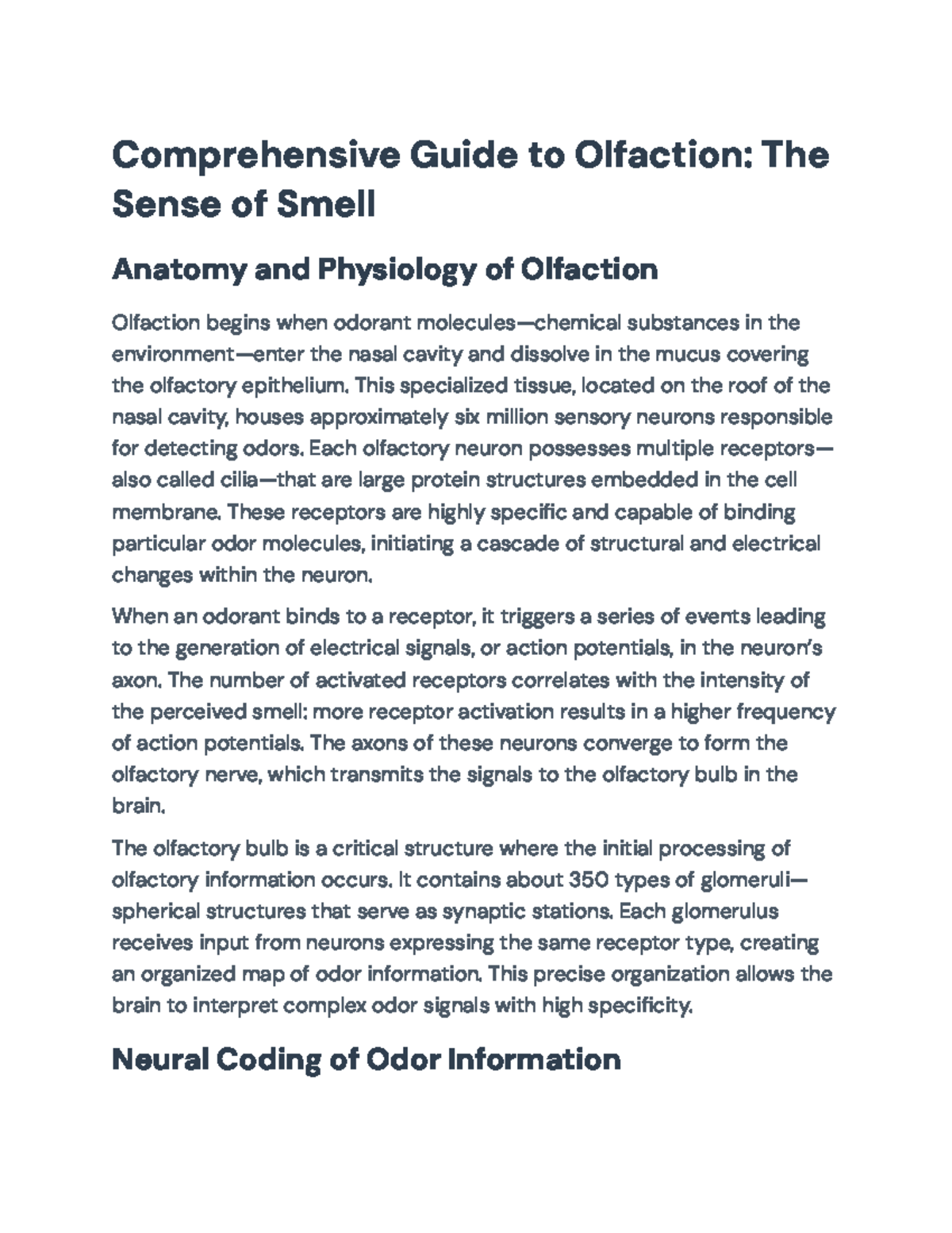 Comprehensive Guide to Olfaction: Anatomy, Emotion & Functions (BIO101 ...