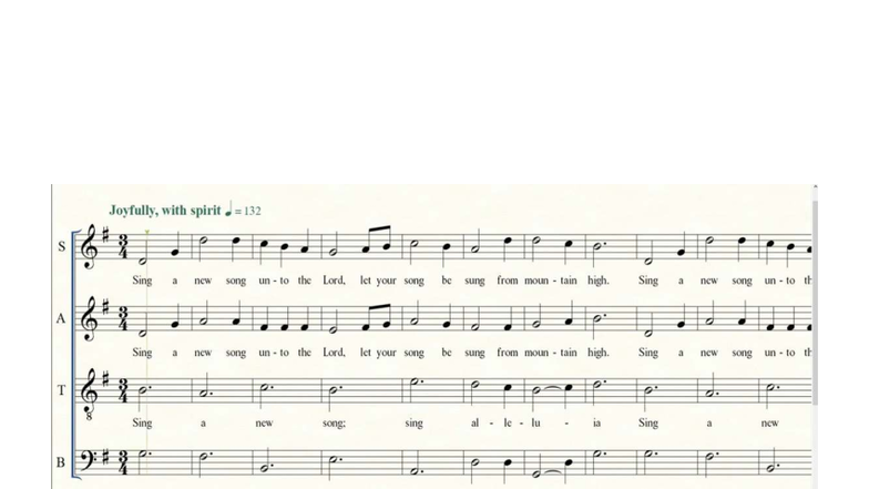 Sing a New Song - Notation & Lyrics for 132 S - Studocu