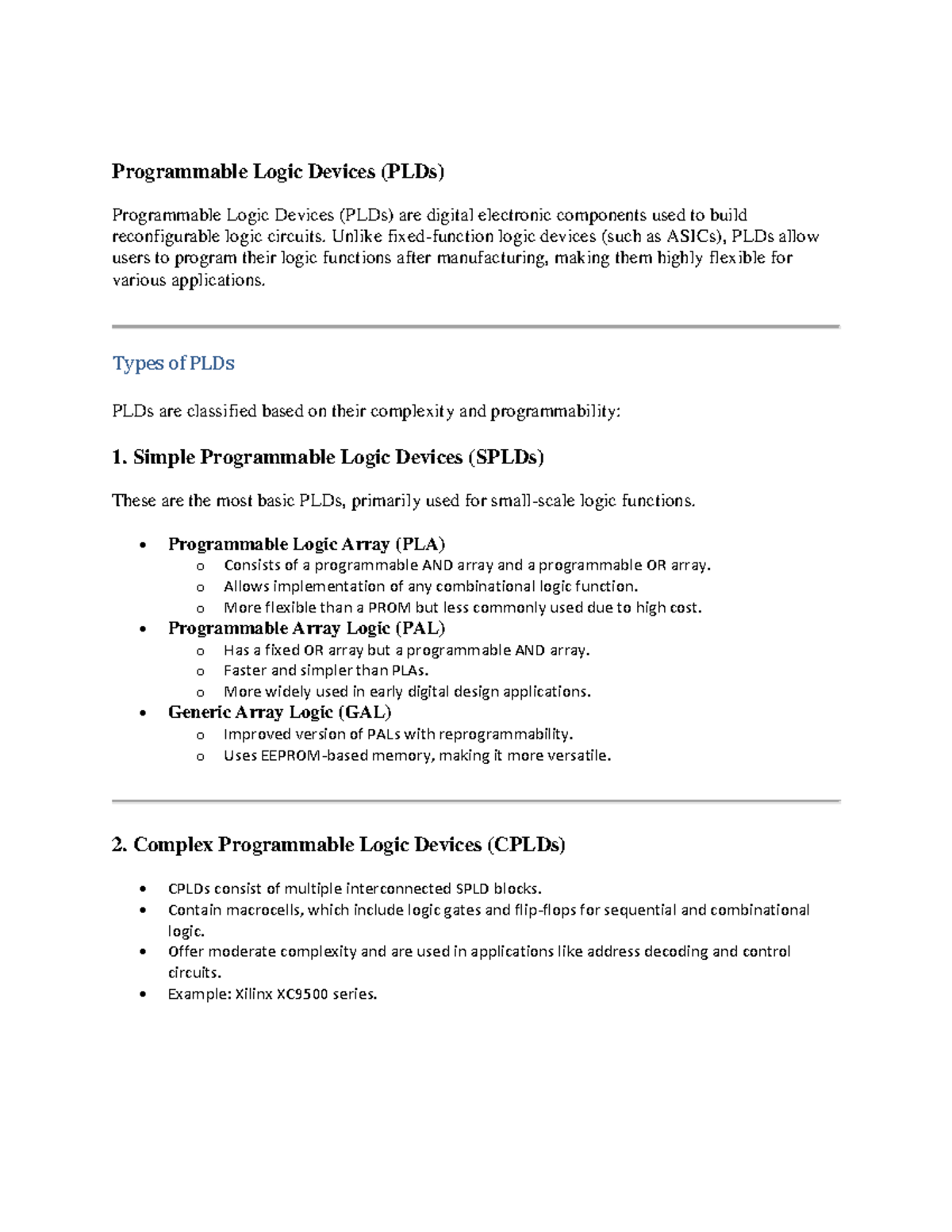 Unit 4: Notes on Programmable Logic Devices (PLDs) and Memory Elements ...