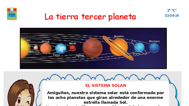 Ficha LA Tierra COMO Tercer Planeta - ¿Cómo es el planeta Tierra? El planeta Tierra es el lugar ...