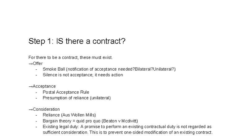 Flowchart for LAWS1150: Contract Law Principles and Possession - Studocu