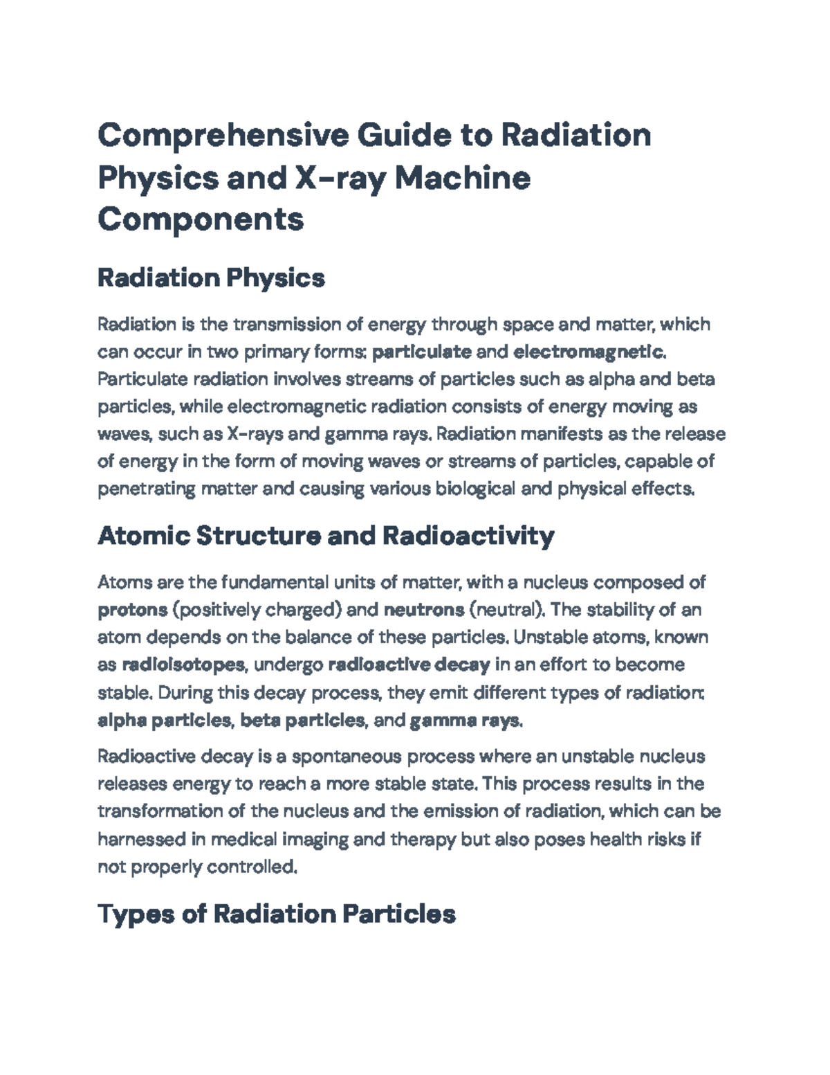Comprehensive Guide to RAD 101: Radiation Physics & X-ray Components ...