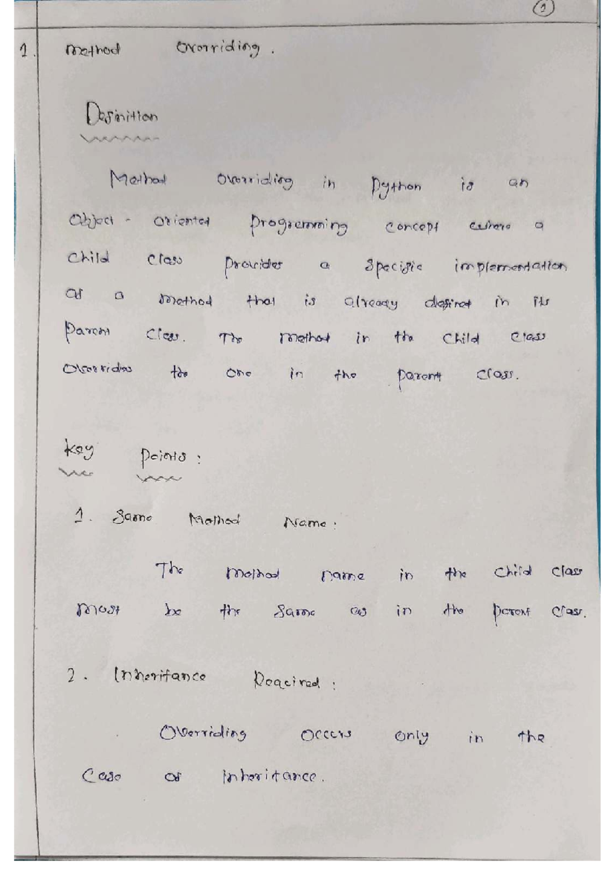 Python Assignment 2 - OpenIT: Child Class Method Overview - Studocu