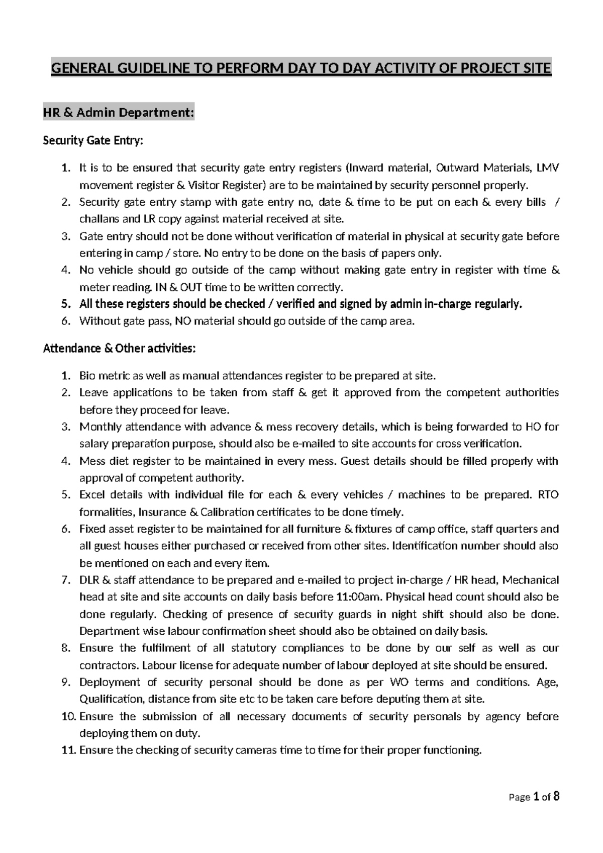 MOM Audit - General Guidelines for Project Site HR Admin Activities ...