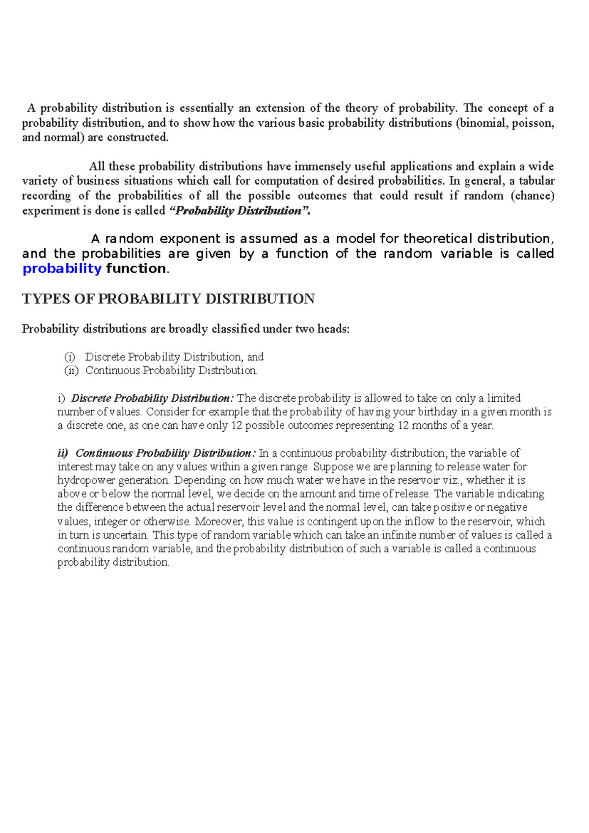 Probability Distributions: Types and Applications in Business - Studocu