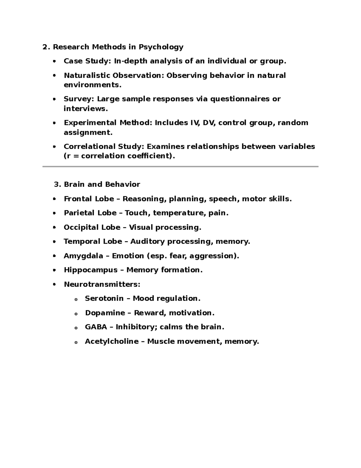 Brain and Research - 2. Research Methods in Psychology Case Study: In ...