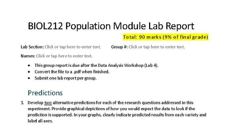 BIOL212 Population Module Lab Report: Salt Tolerance Analysis - Studocu