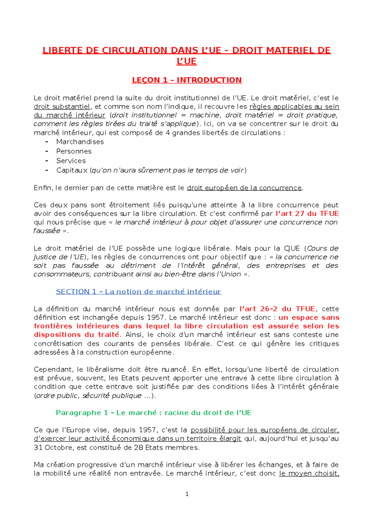 Liberté de circulation dans l UE - LIBERTE DE CIRCULATION DANS L’UE ...