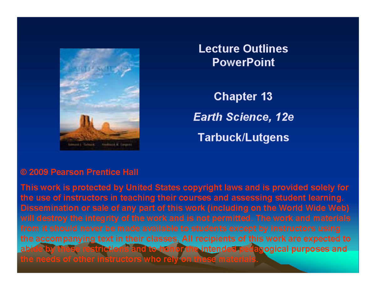 Earth Science 12e Lecture Notes: Chapter 13 - The Ocean Floor - Studocu