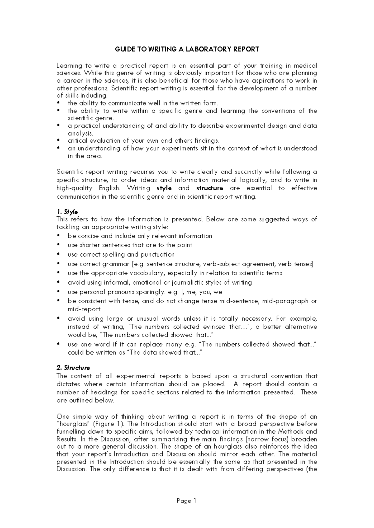 Lab Report Writing Guidelines for Medical Science Practitioners - Studocu