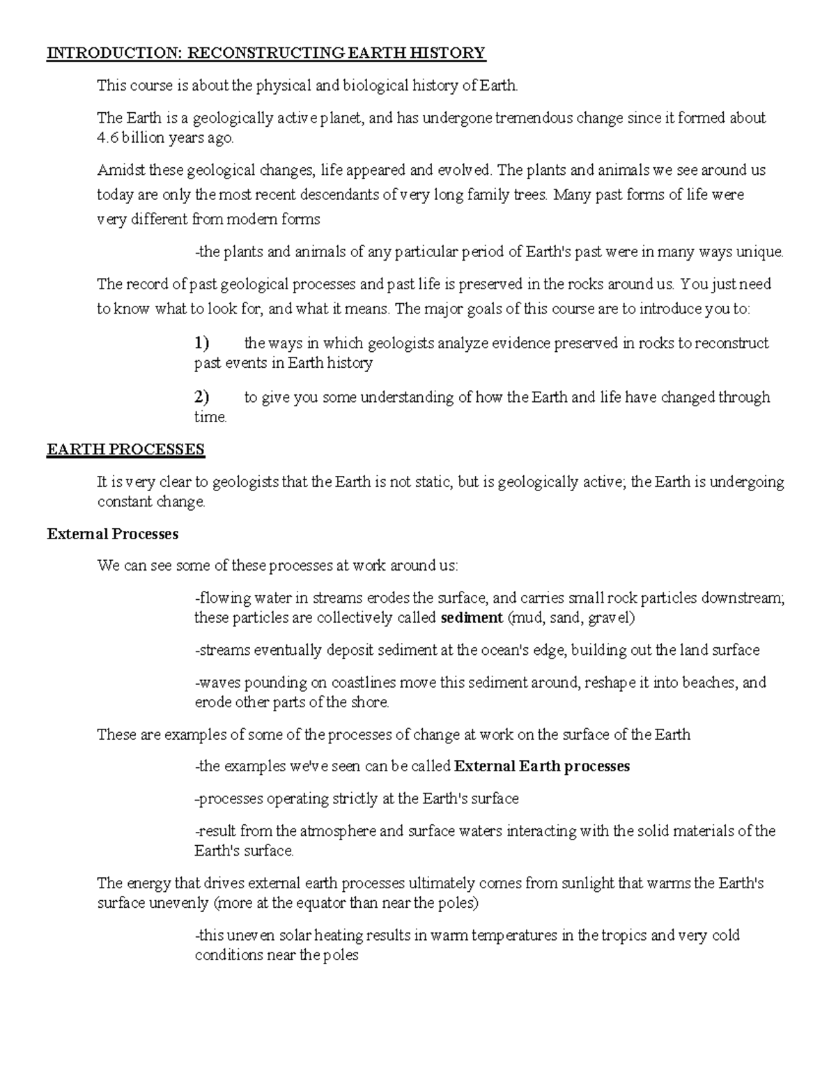 Module 2 Notes: Intro to Reconstructing Earth's History - Studocu