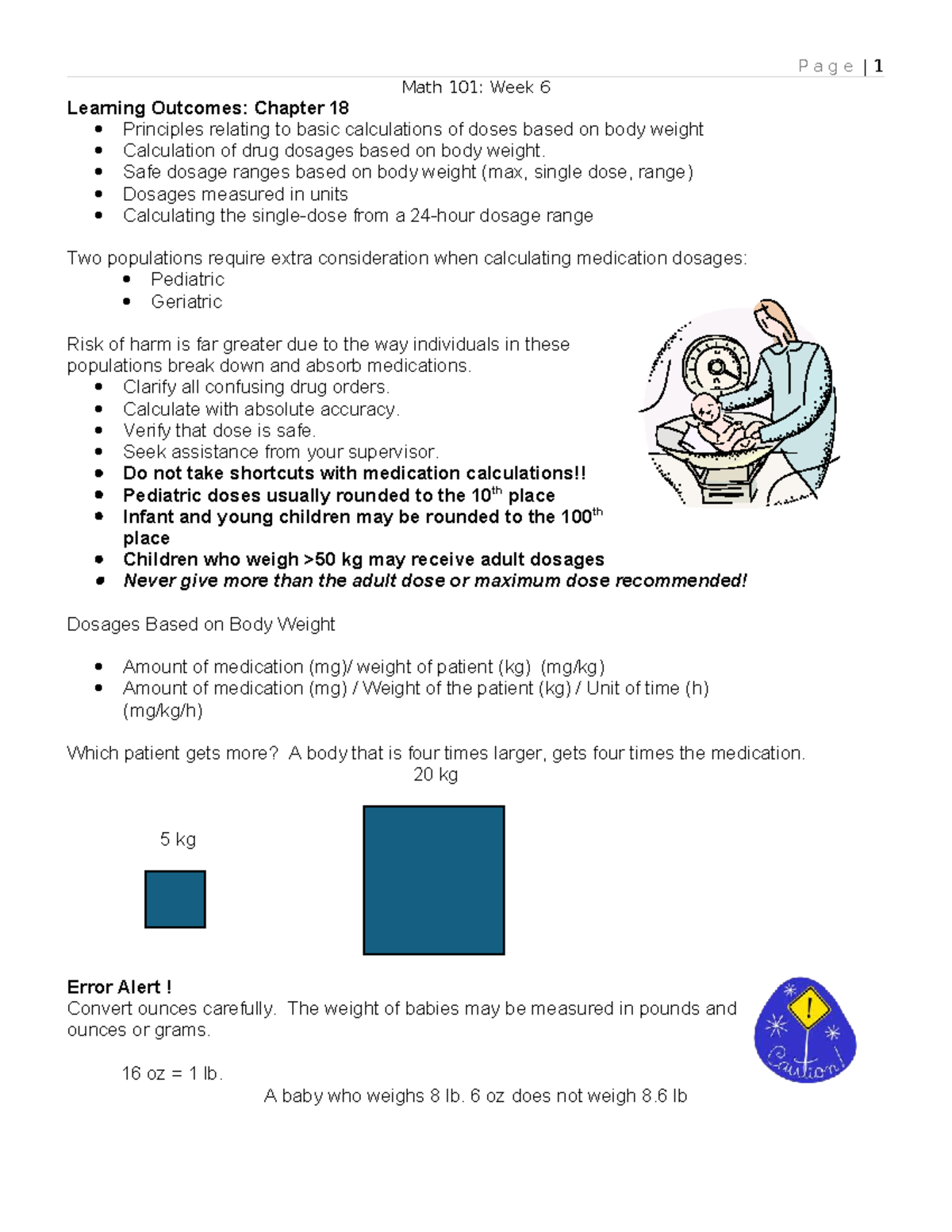 Calculating Pediatric Dosages Based on Body Weight: Math 101 Week 6 ...