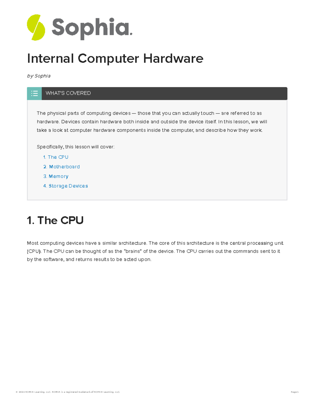 Understanding Internal Computer Hardware Components: A Detailed Lesson ...