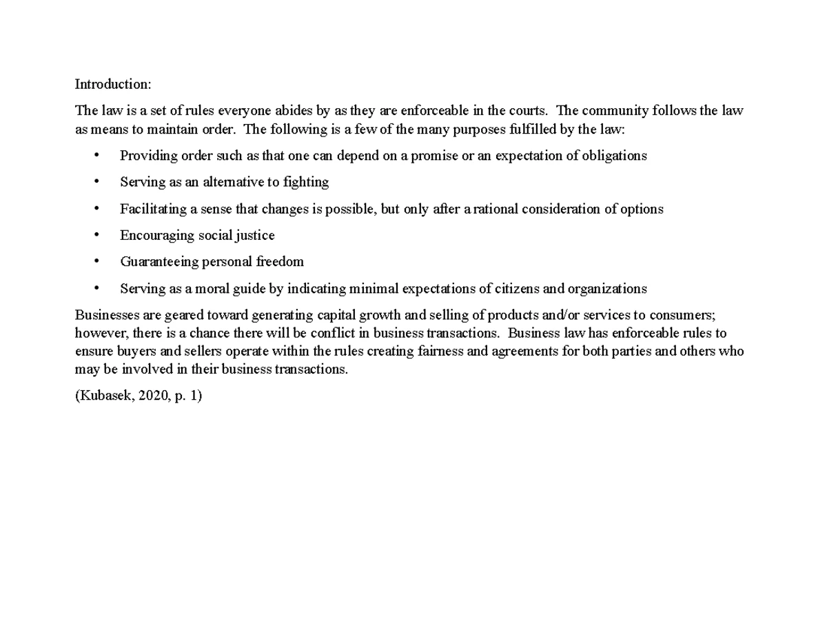 Bus 206 Project 1 - U LAW LEGAL EPORTS SYSTEM AND 173 174 BUSINESS ...