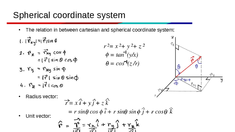 EPHY117L Lecture 5: Spherical and Cylindrical Coordinate Systems - Studocu