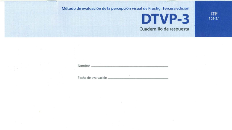Frostig 3: Cuadernillo de Respuesta y Evaluación Visual - Studocu