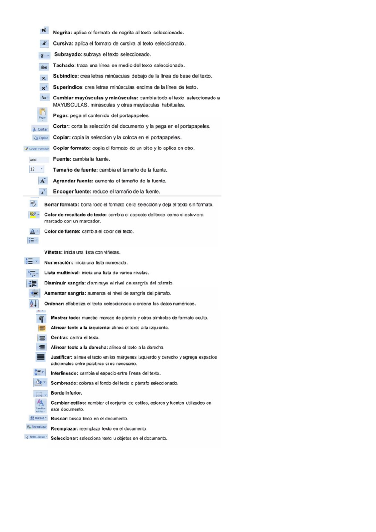 Botones de Formato y Edición en Microsoft Word - Studocu