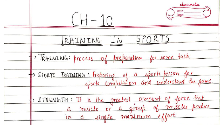 Chapter 10: Training in Sports - Class 12 Physical Education Notes ...
