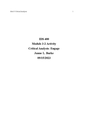 IDS 400 Module Two Activity - IDS 400 Module Two Activity Junne L ...