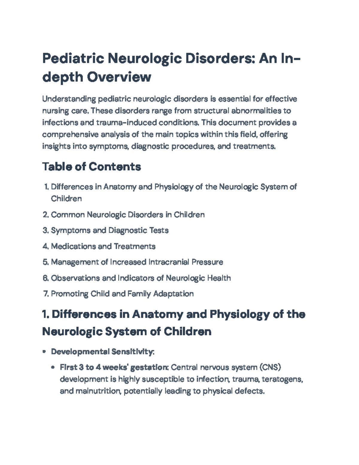 Pediatric Neurologic Disorders: Comprehensive Overview & Care Insights ...