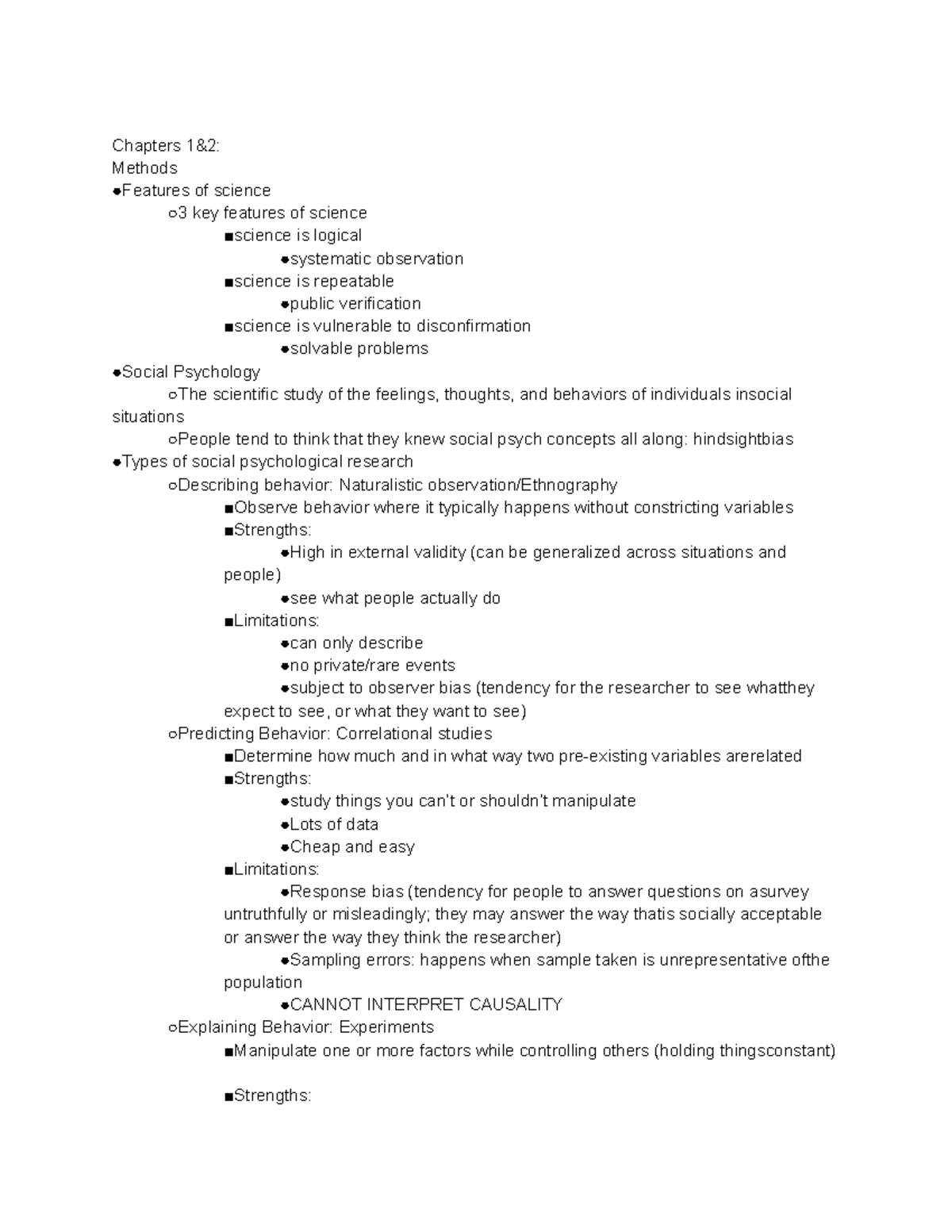 Chapters 1&2: Introduction to Social Psychology - Studocu
