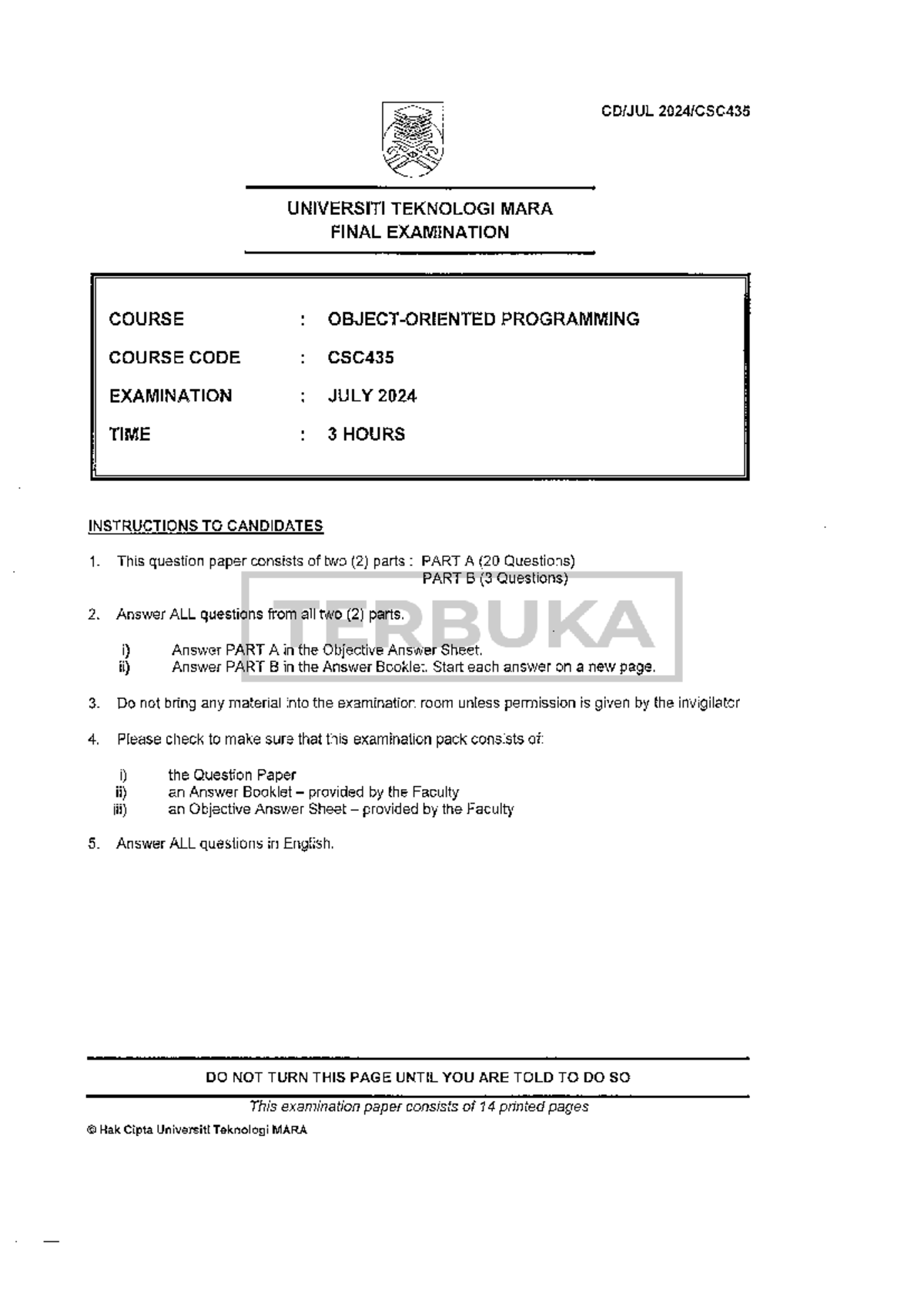 CSC435 Final Exam Questions - Programming - July 2024 - Studocu