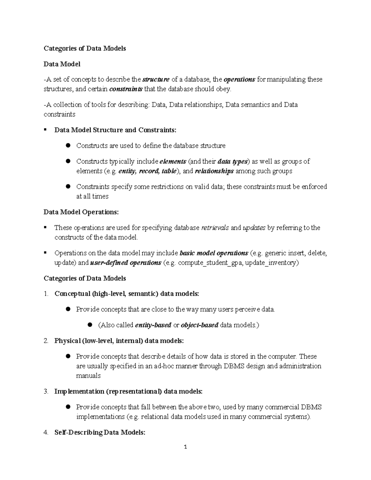 Database Design Concepts: Schema Levels & Data Model Overview - Studocu