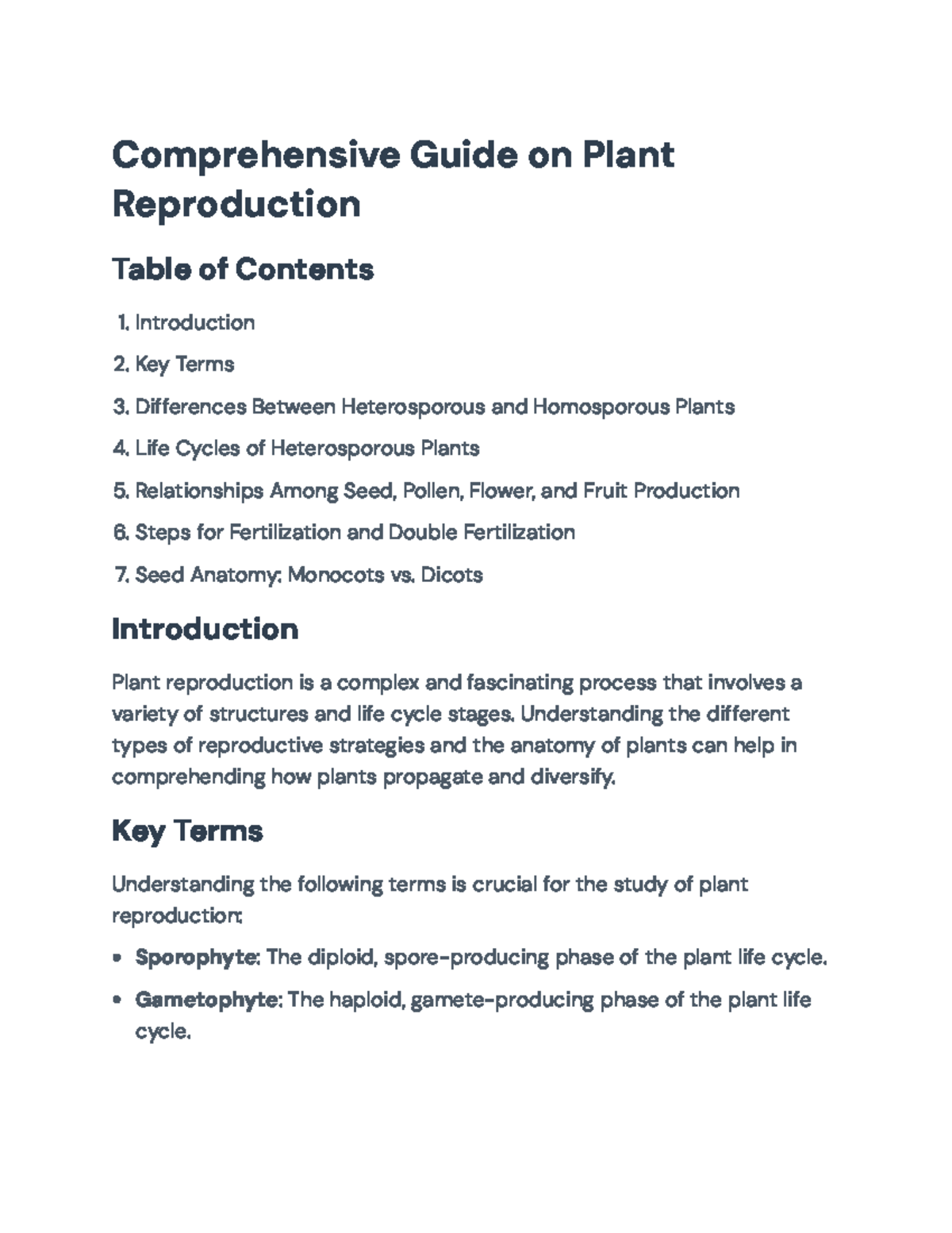 Comprehensive Guide to Plant Reproduction: Structures & Life Cycles ...