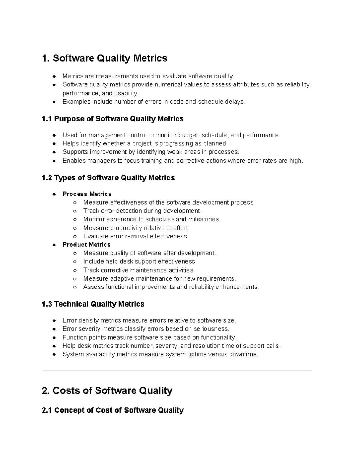 UNIT – 3 Software Quality Metrics and Testing Overview - Studocu