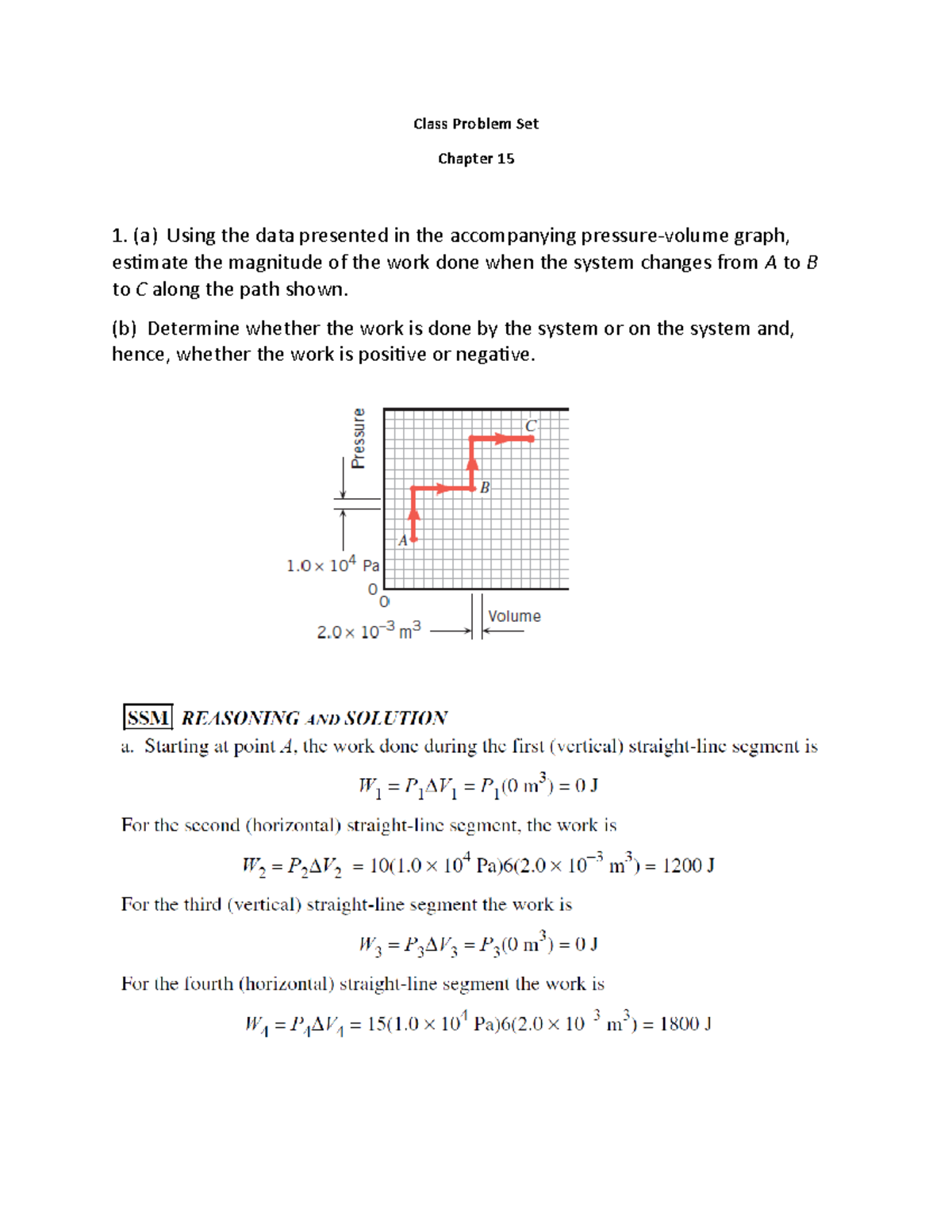Problem Set Solutions for Class - Chapter 15 (Physics) - Studocu