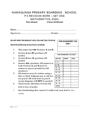 2024 PLE English Examination Paper: Instructions & Questions - Studocu