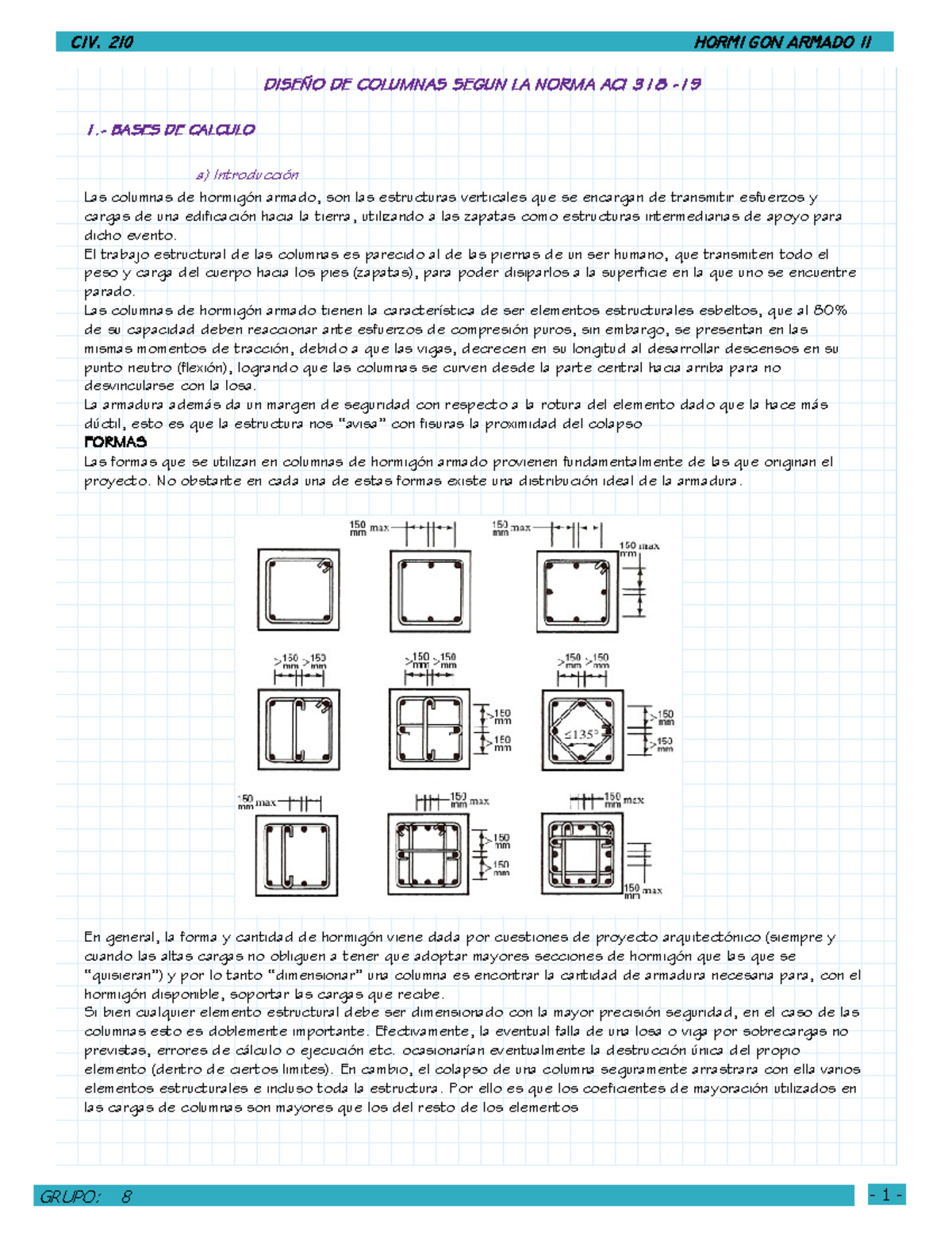 Diseño de Columnas según ACI 318 - Análisis Estructural y Construcción ...